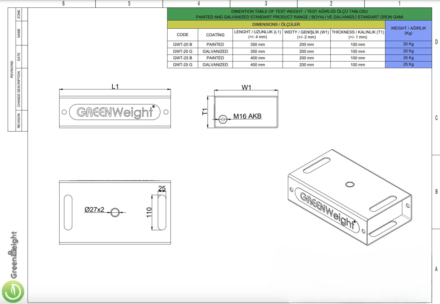Elevator Test Weight - Greenweight